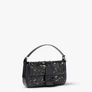 Fendi Baguette® 26424 Black Carved Leather Bag
